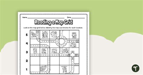 Reading A Map Grid Worksheet Teach Starter Worksheets Library