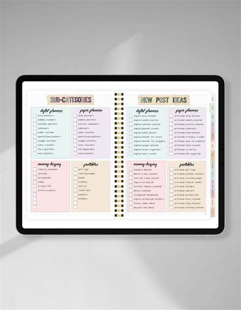 Free Digital Notebook Template Printables