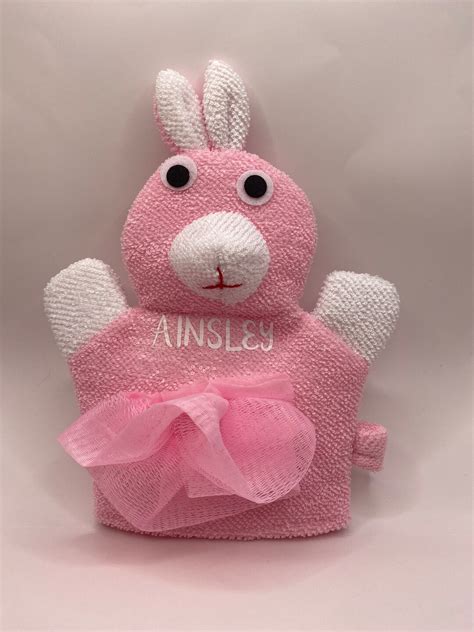 Bath Puppet Bunny Wash Cloth Etsy