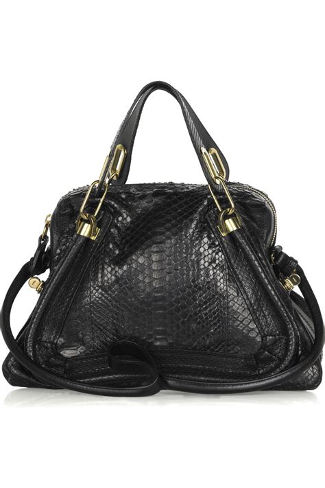 Chloé Paraty Python Bag In Black Lyst