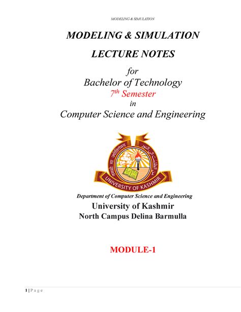 modeling and simulation 7th sem module 1 modeling and simulation