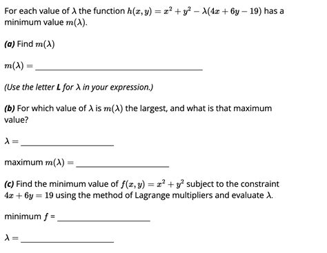 Solved For each value of λ the function Chegg
