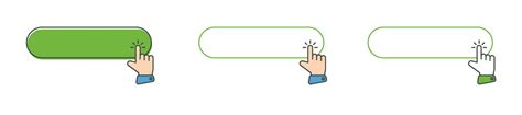Click Cursor Icon With Click Here Button Vector Set Action Button With