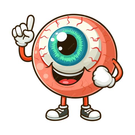 Premium Vector Funny Eyeball Cartoon Character Vector Illustration On