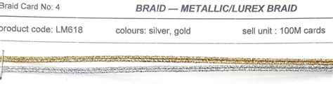 Metallic Lurex Braid 2mm Eandm Greenfield