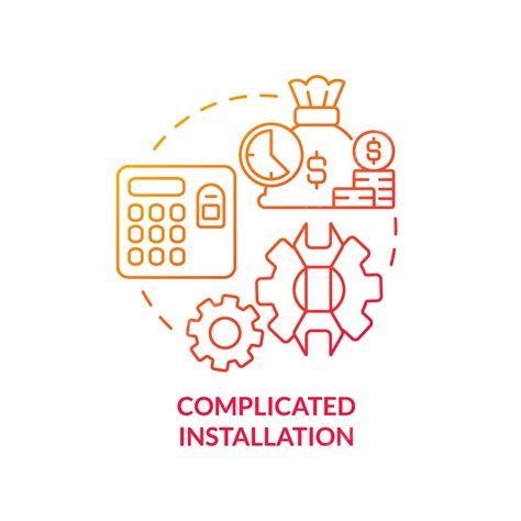 Complicated Installation Red Gradient Concept Icon Data Complicated Circle Vector Data