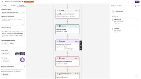 Workspace Variables Moxo Support