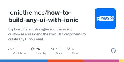 GitHub Ionicthemes How To Build Any Ui With Ionic Explore Different Strategies You Can Use To