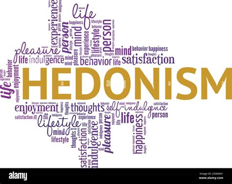 Hedonism Word Cloud Conceptual Design Isolated On White Background