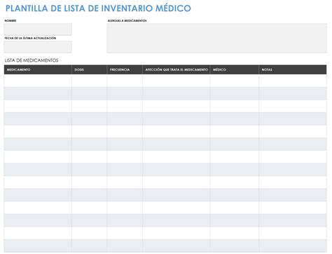Plantilla De Lista De Suministros Médicos Plantillas Gratuitas De