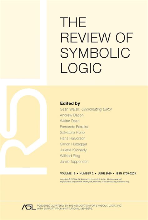 the review of symbolic logic volume 13 issue 2 cambridge core