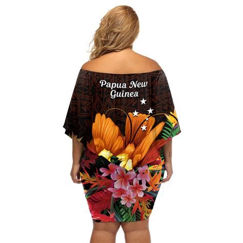 Gude Hi Hai Papua New Guinea Off Shoulder Short Dress Motuan Png