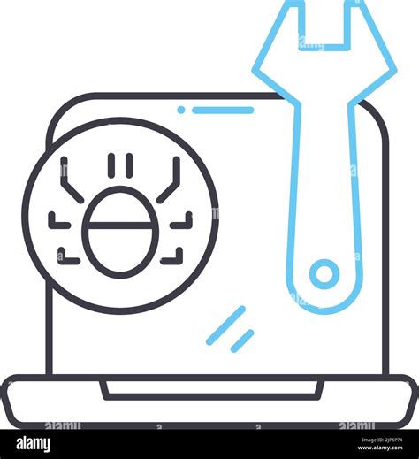 Debug Line Icon Outline Symbol Vector Illustration Concept Sign Stock Vector Image Art Alamy