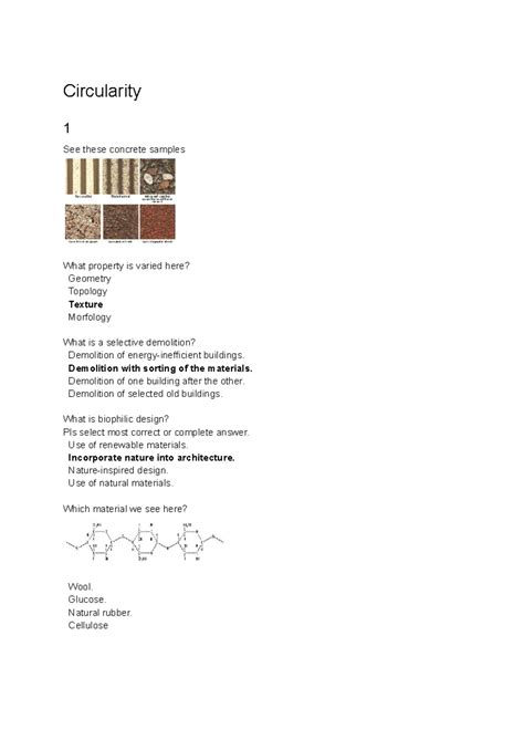 Circularity Quizzes Material Properties And Design Concepts Studeersnel