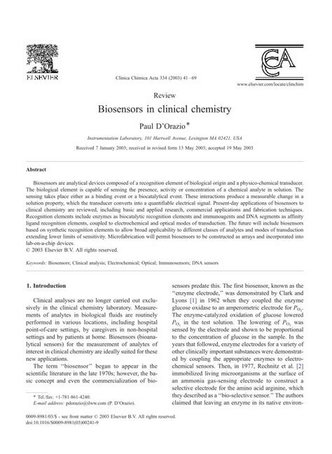 Pdf Biosensors In Clinical Chemistry Dokumen Tips