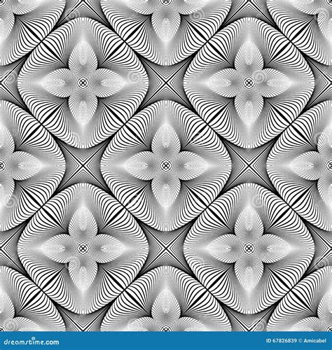 Design Seamless Monochrome Decorative Pattern Stock Vector