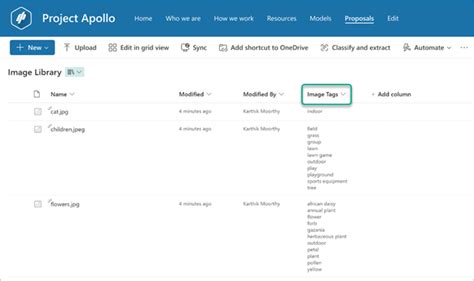 Sharepoint에서 향상된 이미지 태그 지정을 사용하여 이미지 찾기 및 관리 Microsoft Syntex