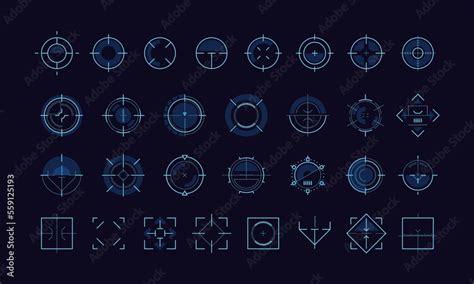 aim pointer ui hud futuristic target radar frame military weapon