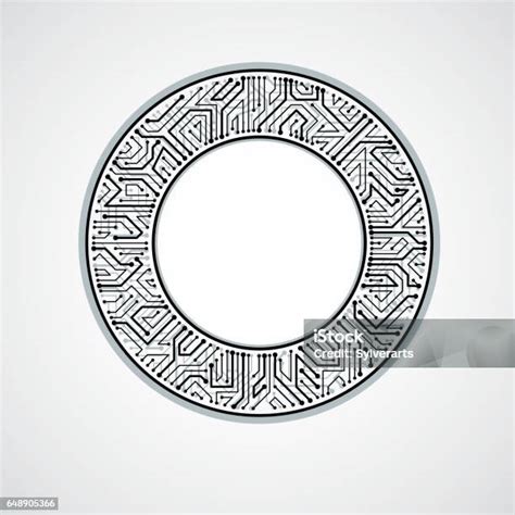 벡터 추상 컴퓨터 회로 기판 그림 연결 단색 원형 기술 요소 전자 테마 웹 디자인 0명에 대한 스톡 벡터 아트 및 기타 이미지