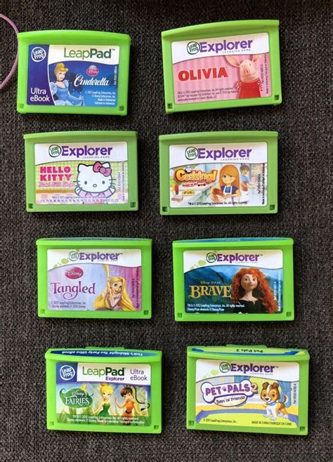 Leapfrog Leappad1 Explorer Learning Tablet Pink Purple 8 Games Bag