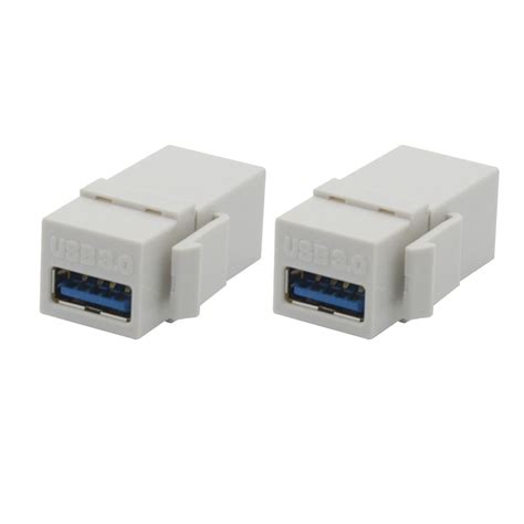Usb Keystone Insert Socket Connector Adapter Port Female Coupler For Wall Board White Panel