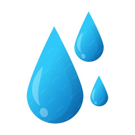 Conjunto De Gotas De Agua Azul Vector Premium