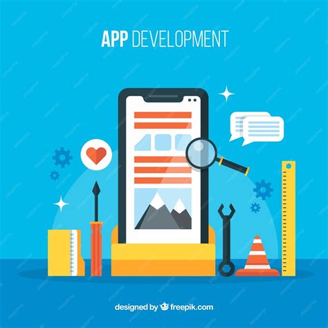 Free Vector App Development Concept With Flat Design