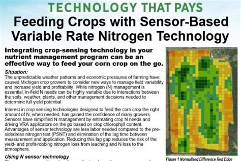 Focus On Precision Feeding Crops With Sensor Based Variable Rate
