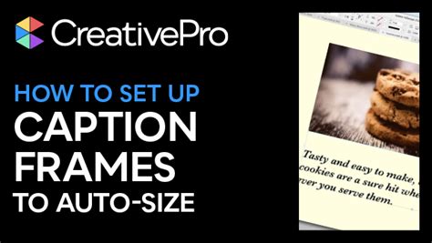 how to set up caption frames to auto size in indesign creativepro network