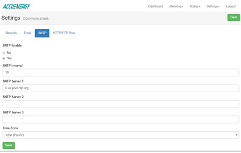 How To Configure SNTP Settings On AXM Web Accuenergy