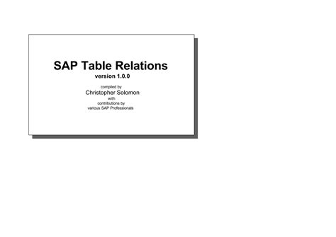 Sap Ecc Tables Relationships Ppt
