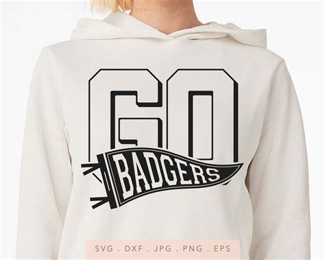 Go Badgers Pennant Svg Dxf  Png Eps Badgers Mascot School Sport Svg