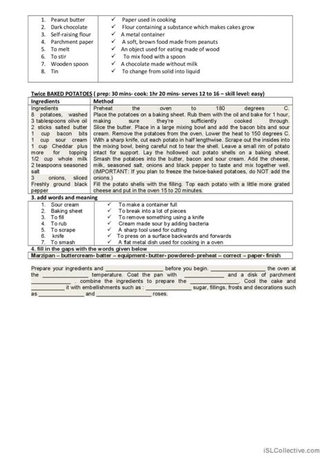 Baking Reading For Detail Dee… English Esl Worksheets Pdf And Doc