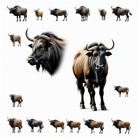 Gnu Vector Set White Background Isolated Premium Ai Generated Vector