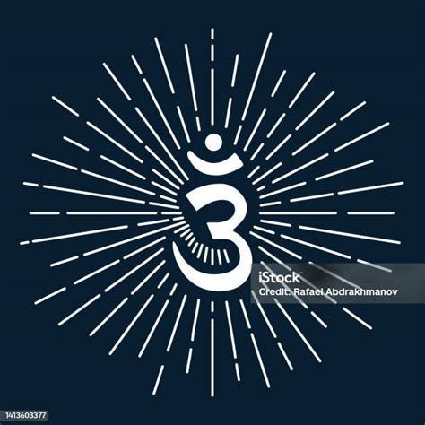 Vector Reiki Speritual Chakra With Sunburst Icon Ajna Om Meditation Sign Tattoo Yoga Symbol On A