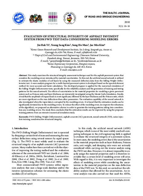 pdf evaluation of structural integrity of asphalt pavement system