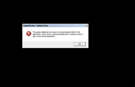 logonui exe system error windows 10