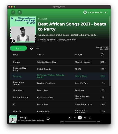 Github Hubertforminspotifyflutterclone