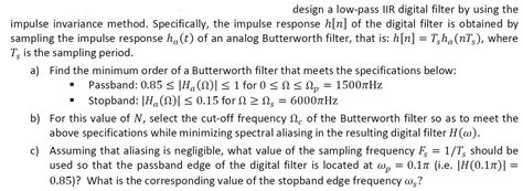 Design A Low Pass Iir Digital Filter By Using The