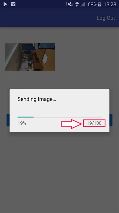 Android How To Change The Right Bottom Text In Horizontal Progres Dialog Stack Overflow