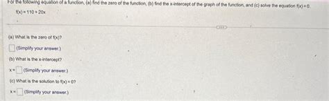 Solved For The Following Equation Of A Function A Find Chegg