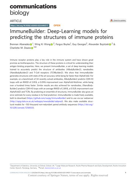Pdf Immunebuilder Deep Learning Models For Predicting The Structures Of Immune Proteins