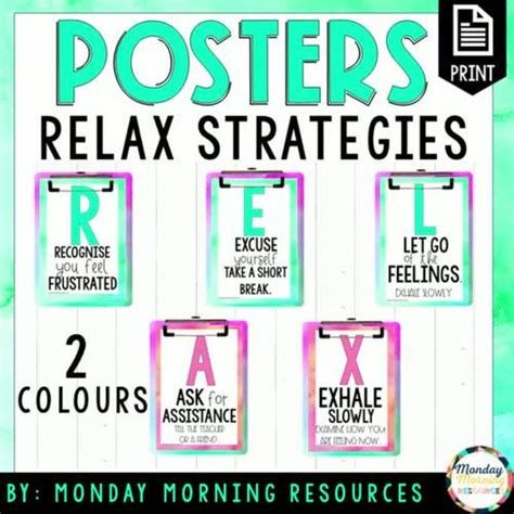 Relaxation Strategy Classroom Posters Sel Resource Upper Primary