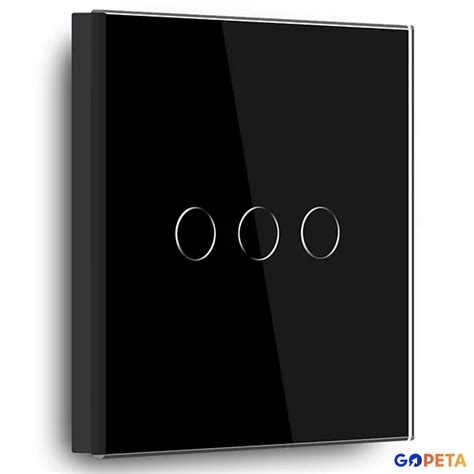 Smart Light Switch 3 Gang Black Or White Gopeta