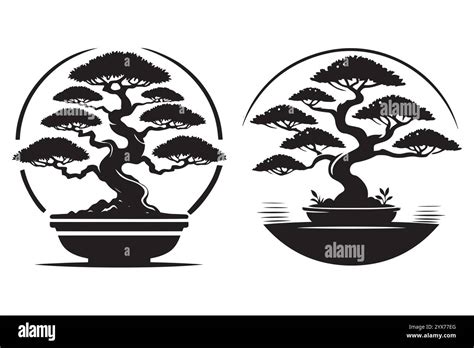Stunning Bonsai Tree Silhouette Patterns Stock Vector Image And Art Alamy