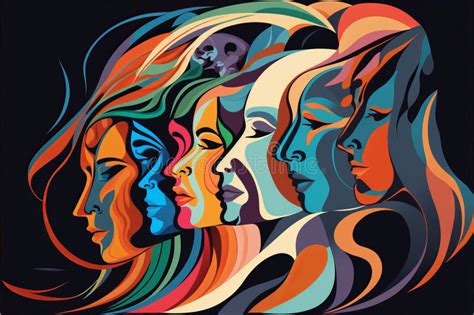 Diversity Abstract Art Generative Ai Stock Illustration Illustration Of Dispersion Contrast