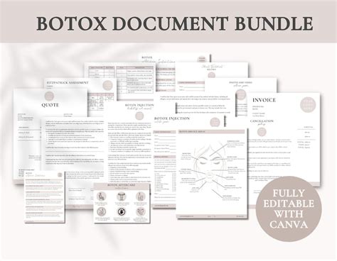 Botox Injection Document Bundle Botox Client Form Editable Botox Form Botox Form Template