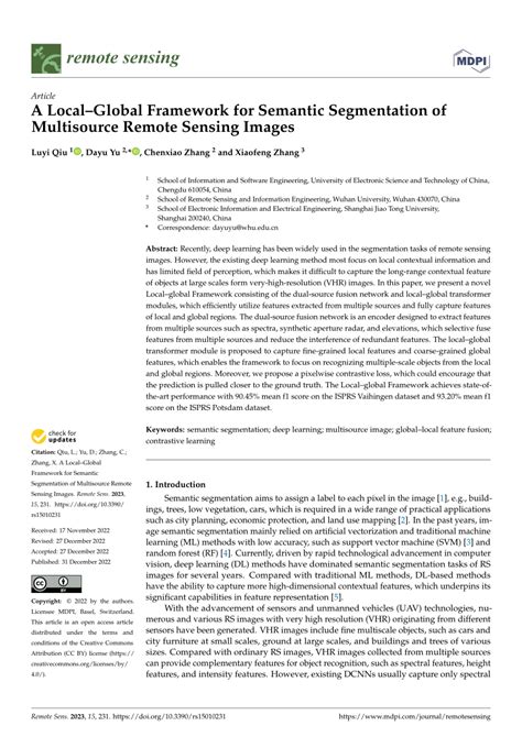 Pdf A Localglobal Framework For Semantic Segmentation Of Multisource