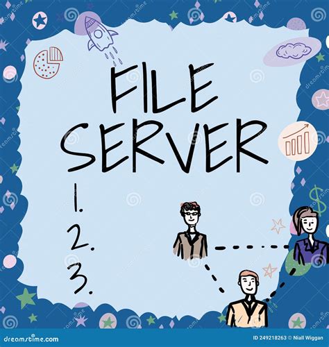 Hand Writing Sign File Server Business Idea Device Which Controls Access To Separately Stored