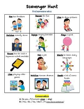 Scavenger Hunt Find Someone Who… By Talia Velazquez Tpt